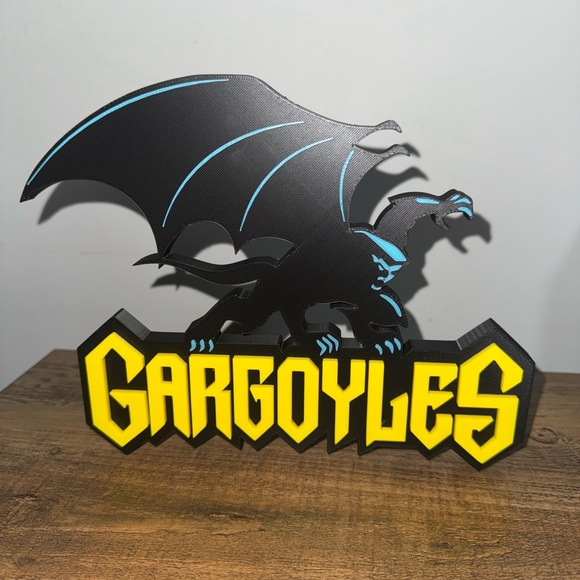 Wall Decor | Gargoyles 3d Logo Sign Self Standing Shelf Art Wall ...